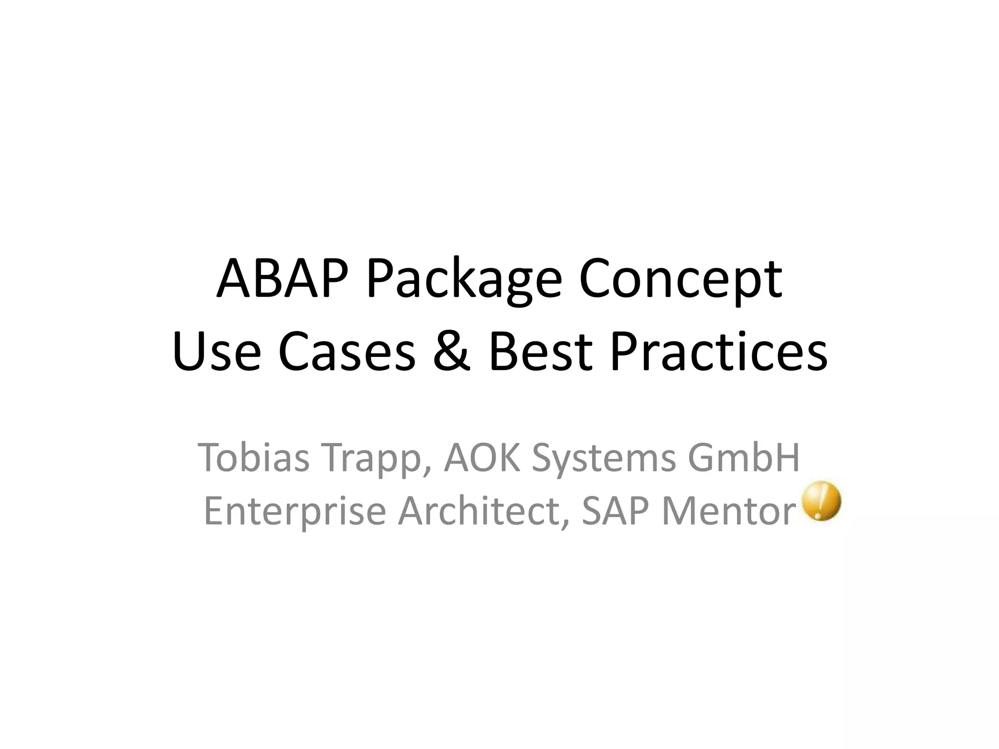Abap package concept | PPTX
