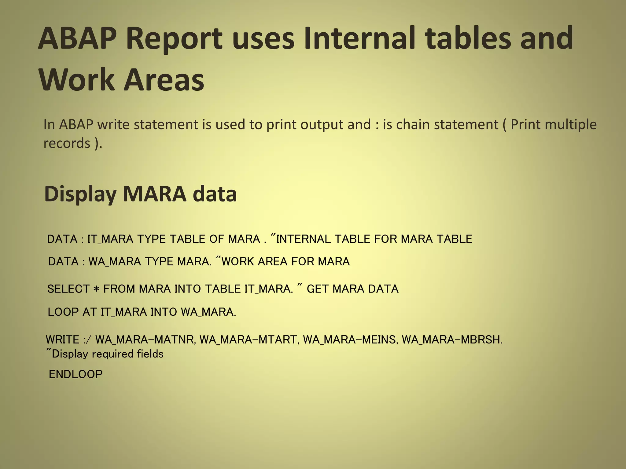 Abap report | PPTX