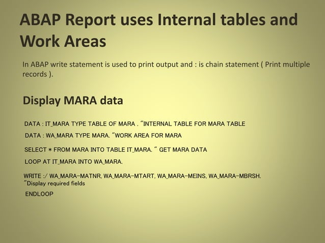 Abap report | PPTX