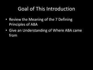 CCBT Dr Arnold on Basic Principles of Applied Behavior Analysis (ABA ...