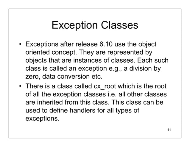 Abap slide exceptionshandling | PDF