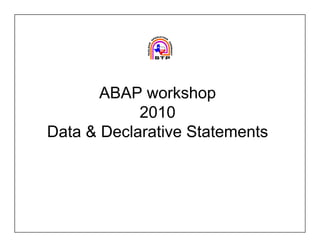 Abap slides user defined data types and data | PDF