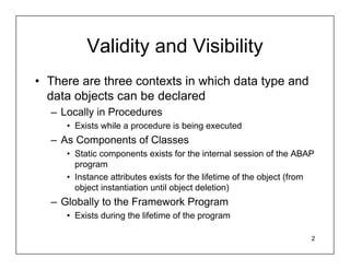 Abap slides user defined data types and data | PDF