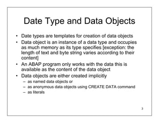 Abap slides user defined data types and data | PPT
