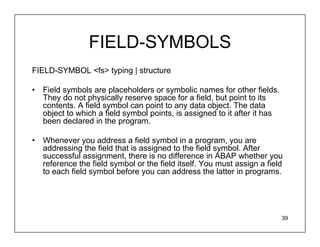 Abap slides user defined data types and data | PPT