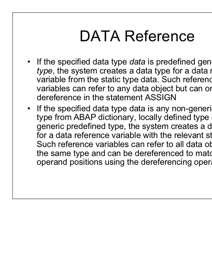 Abap slides user defined data types and data