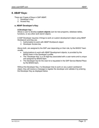 Abap training material | PDF