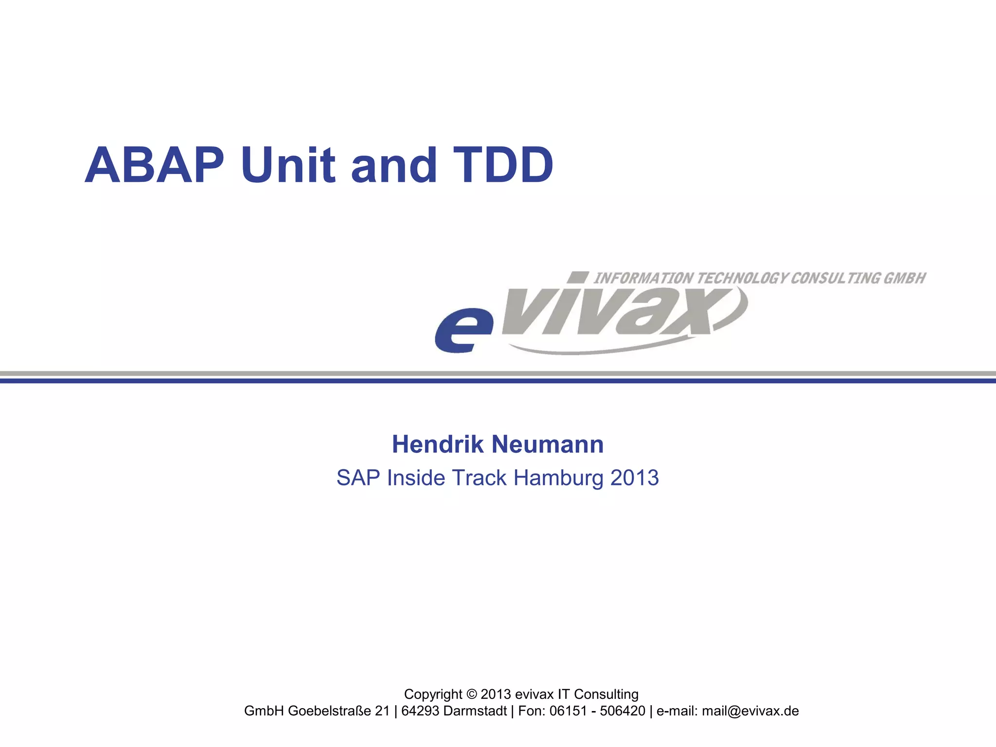 ABAP Unit and TDD | PPT
