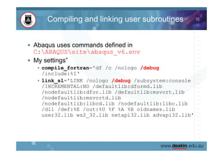 Abaqus deakin subroutines ali alireza [modo de compatibilidade] | PDF