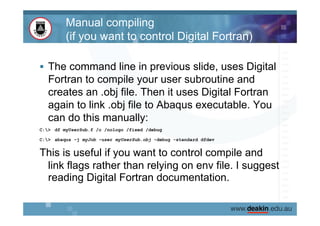 Abaqus deakin subroutines ali alireza [modo de compatibilidade] | PDF