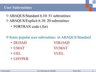 How to write User Subroutines with Abaqus | PDF