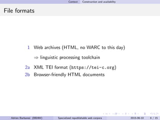 Challenges in the linguistic exploitation of specialized republishable ...