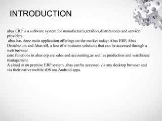 ERP Presentation ABAS ERP | PPTX
