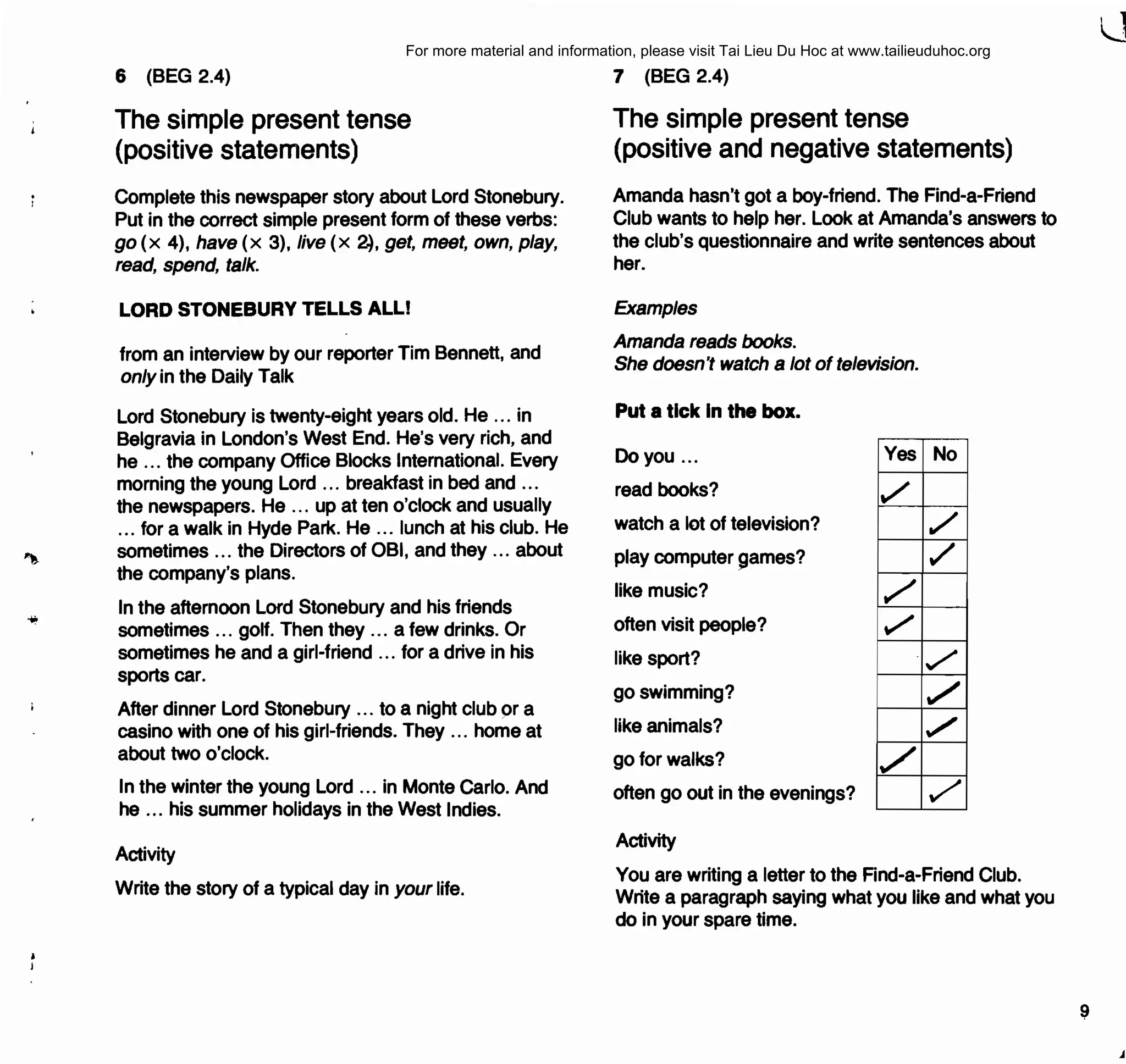 A basic english grammar exercises | PPT