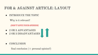 A BASIC FOR & AGAINST ARTICLE (2B1).pptx