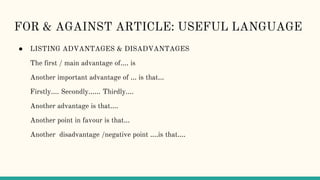 A BASIC FOR & AGAINST ARTICLE (2B1).pptx