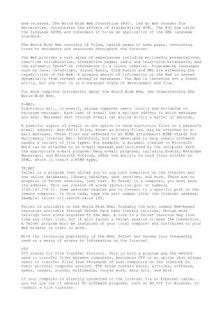 A basic guide to the internet | TXT | Web Design and HTML | Internet