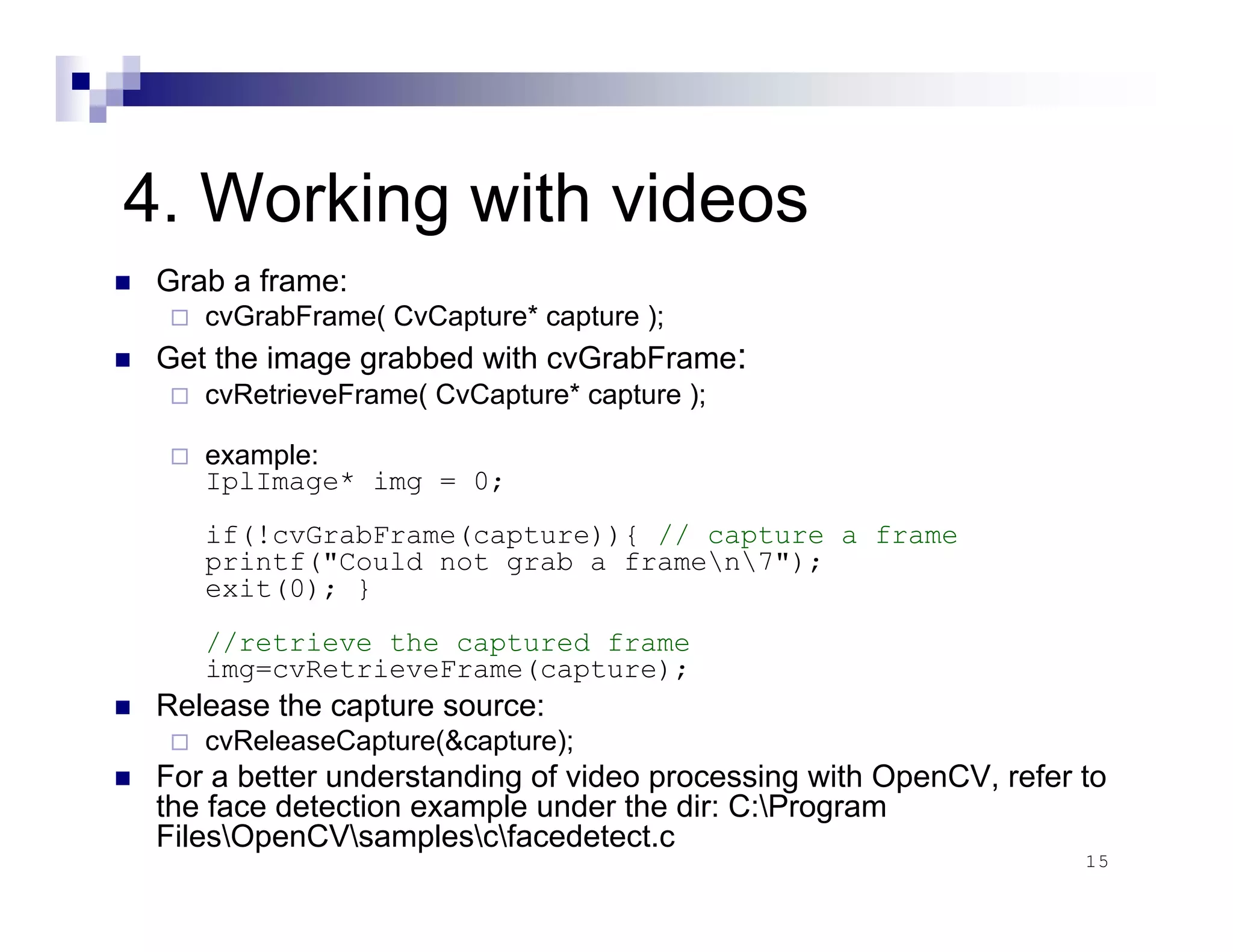 A basic introduction to open cv for image processing | PDF