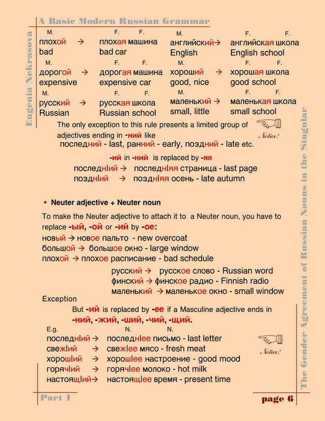 A Basic Modern Russian Grammar | PDF
