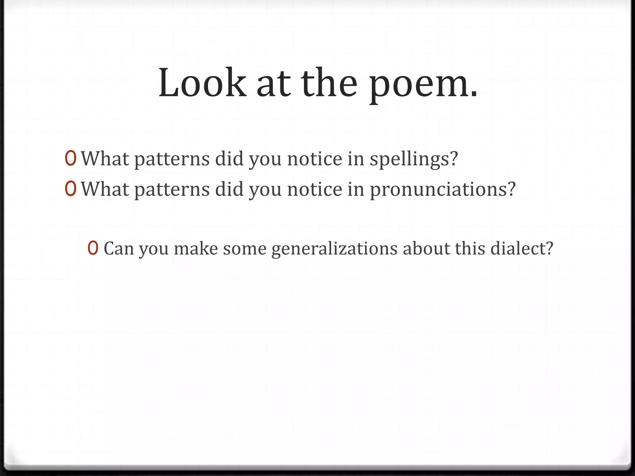 A basic overview of eye dialect | PPT