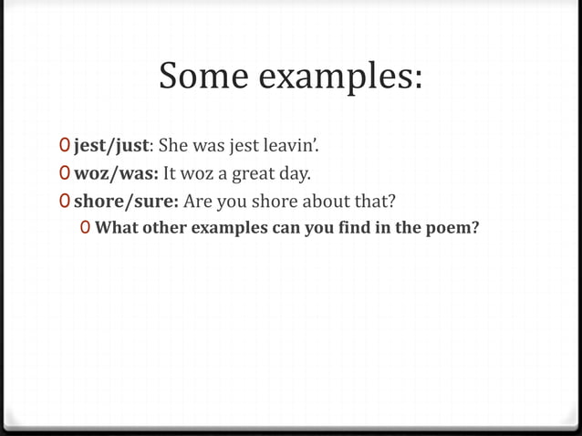 A basic overview of eye dialect | PPT