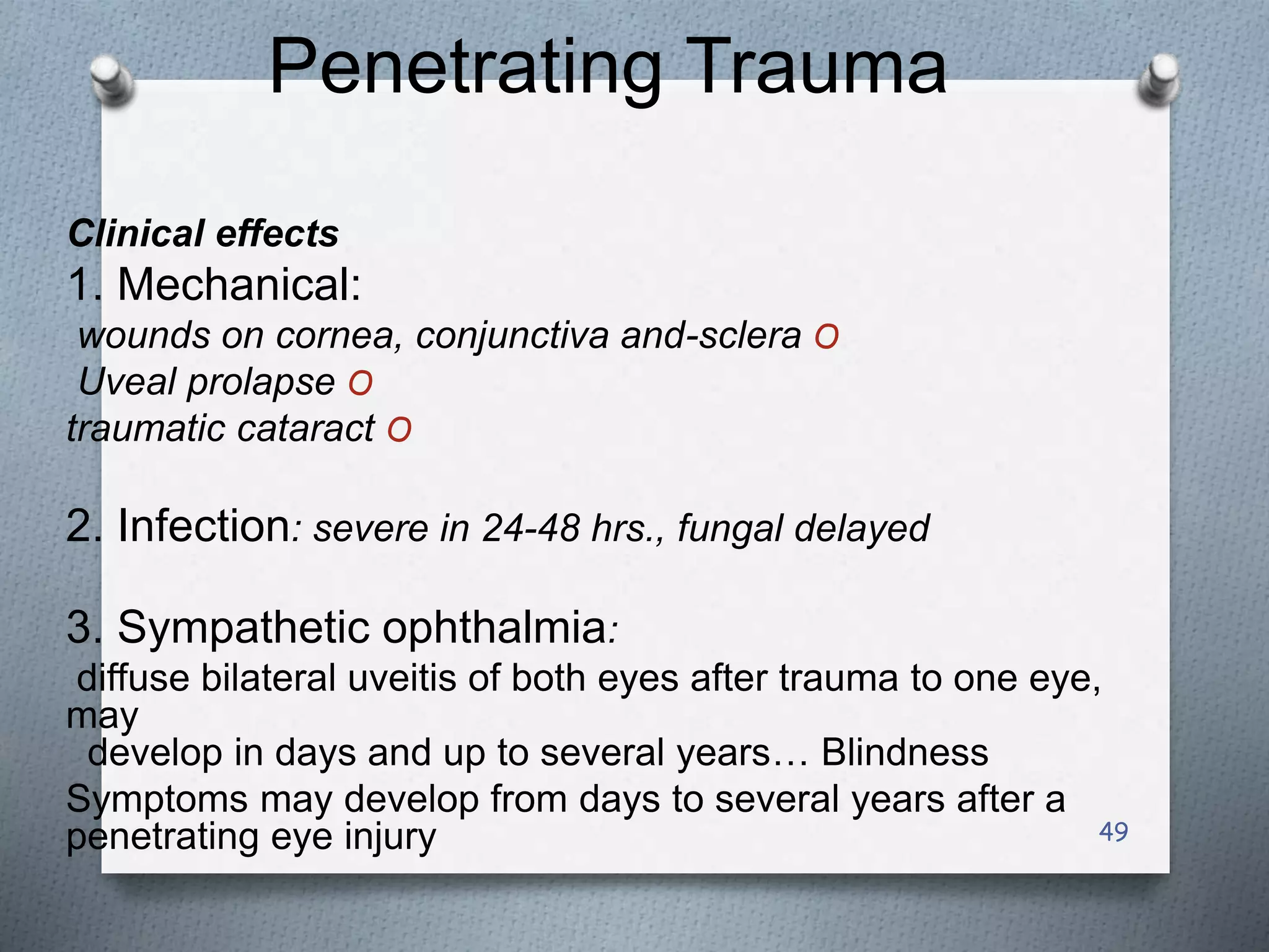 eye trauma approach and management | PPTX