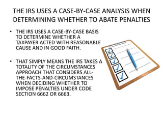 Abatement Of Civil Tax Penalties - Presentation by Law Firm Coleman ...