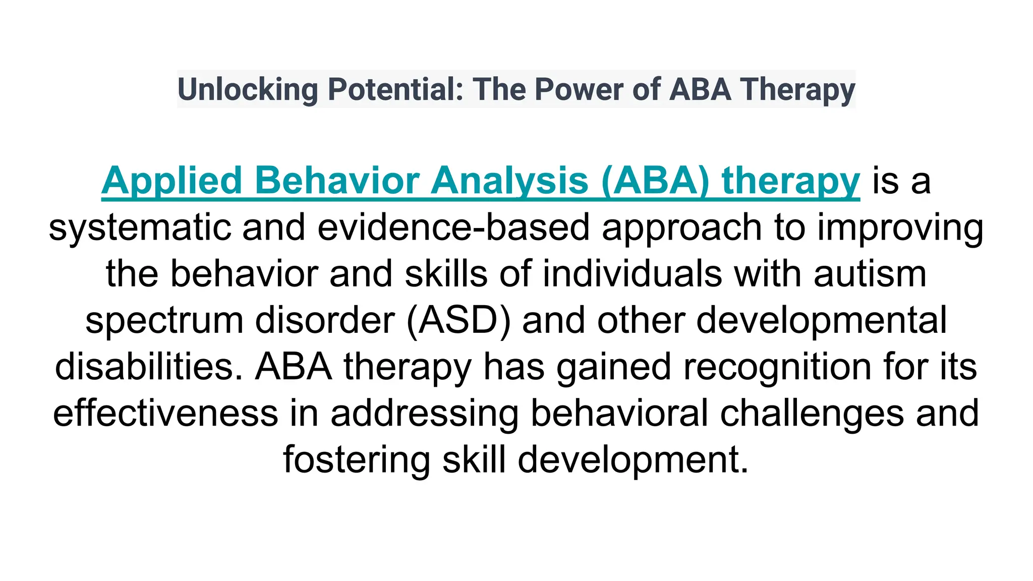ABA Therapy | PPTX