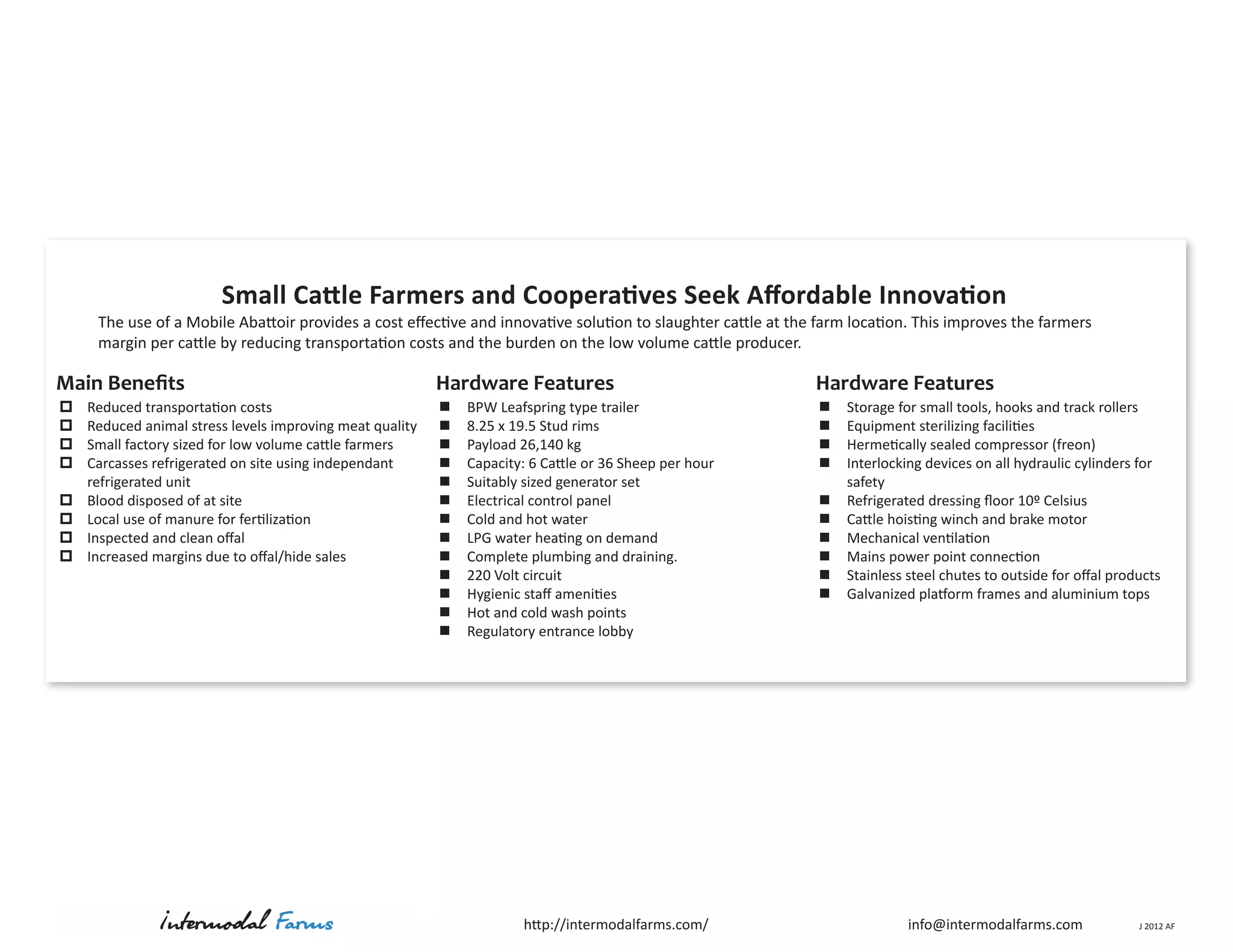 Mobile Abattoir | PDF