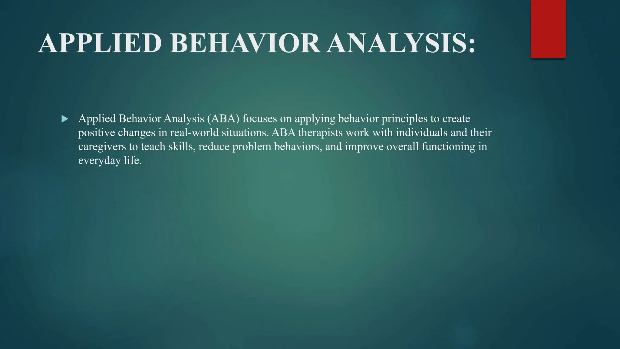 Applied Behavior Analysis Techniques with DSM Disorder | PPTX