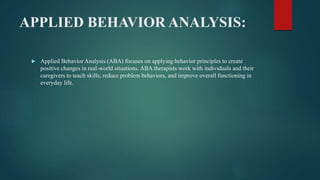 Applied Behavior Analysis Techniques with DSM Disorder | PPT