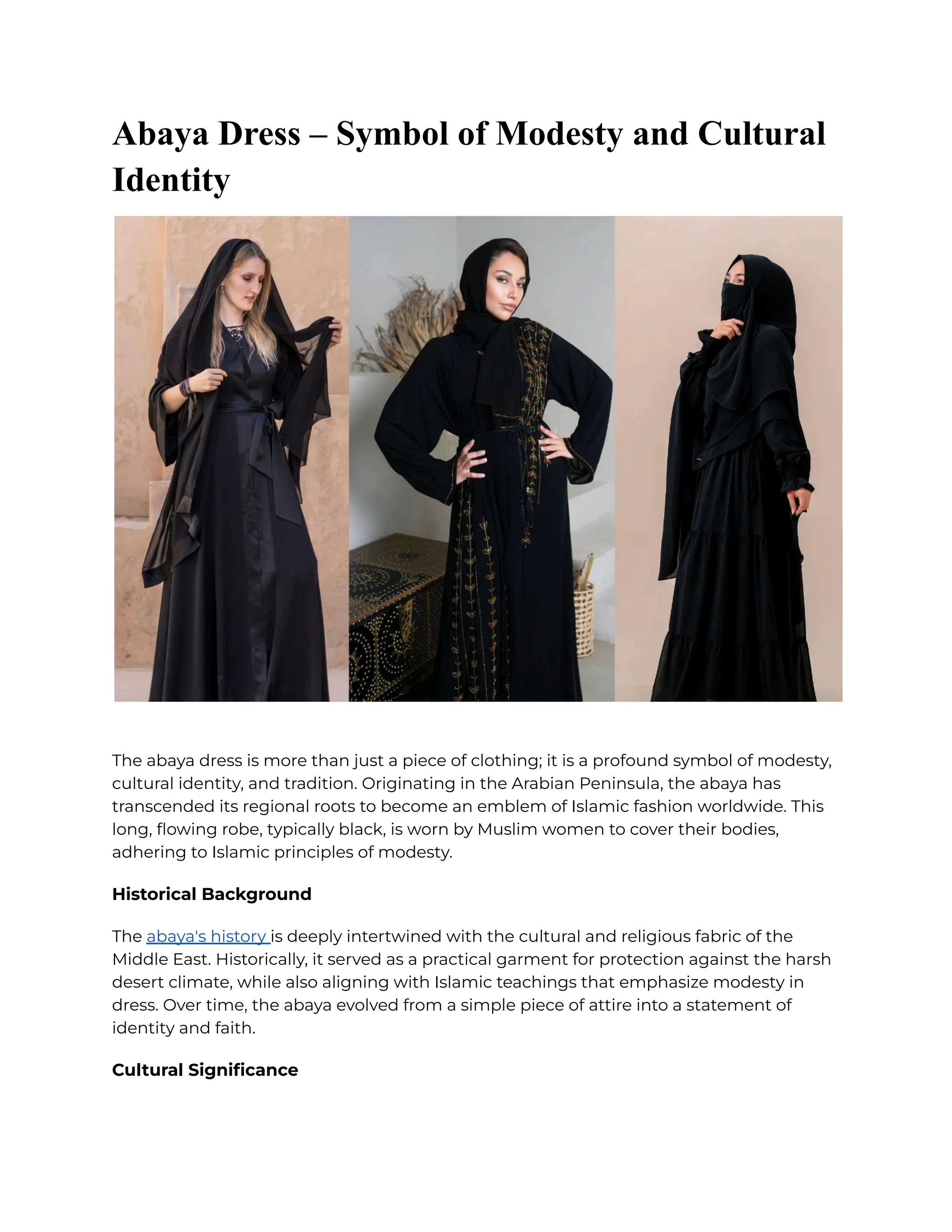 Abaya Dress – Symbol of Modesty and Cultural Identity.pdf