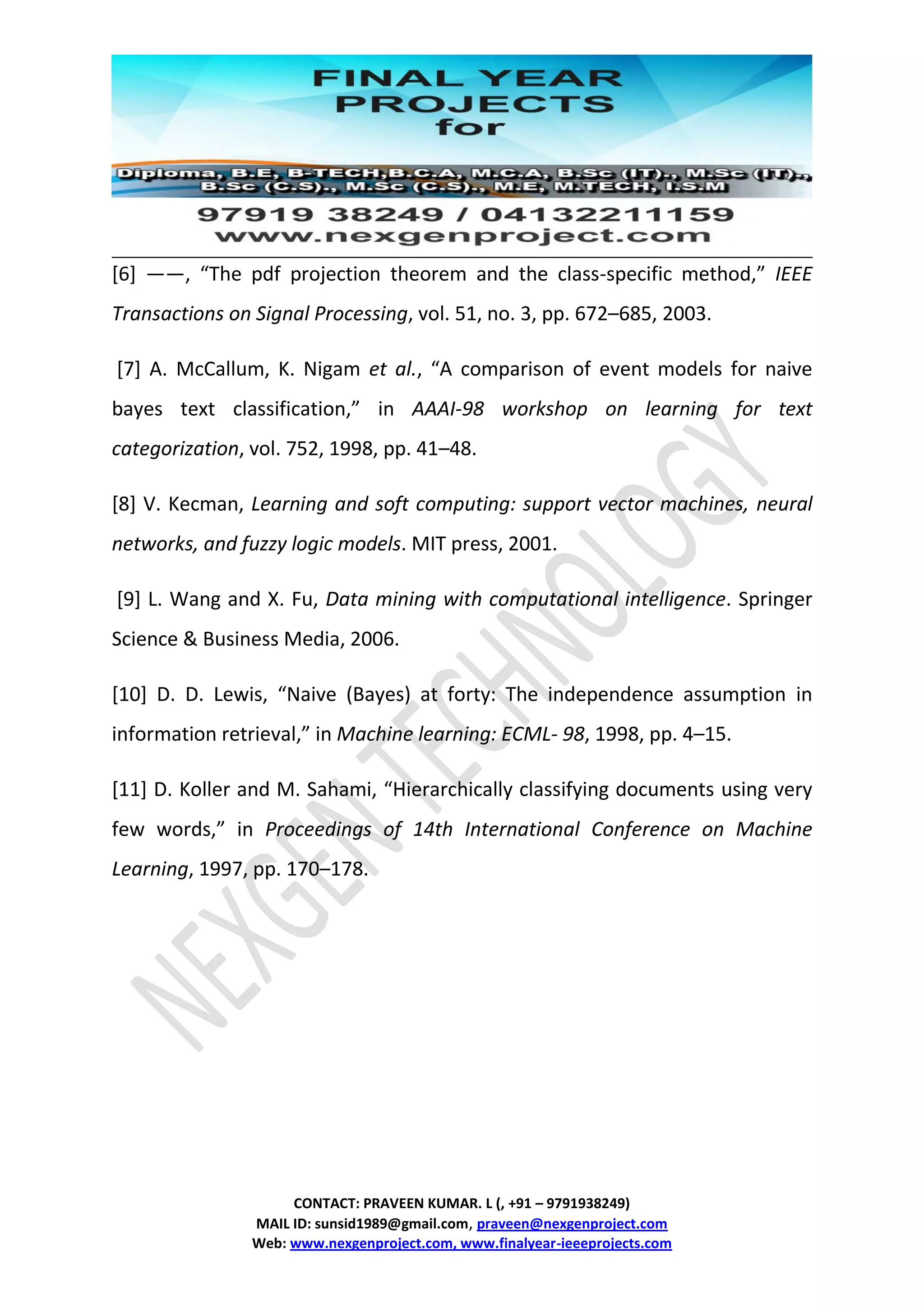 A Bayesian Classification Approach Using Class Specific Features For Text Categorization Pdf