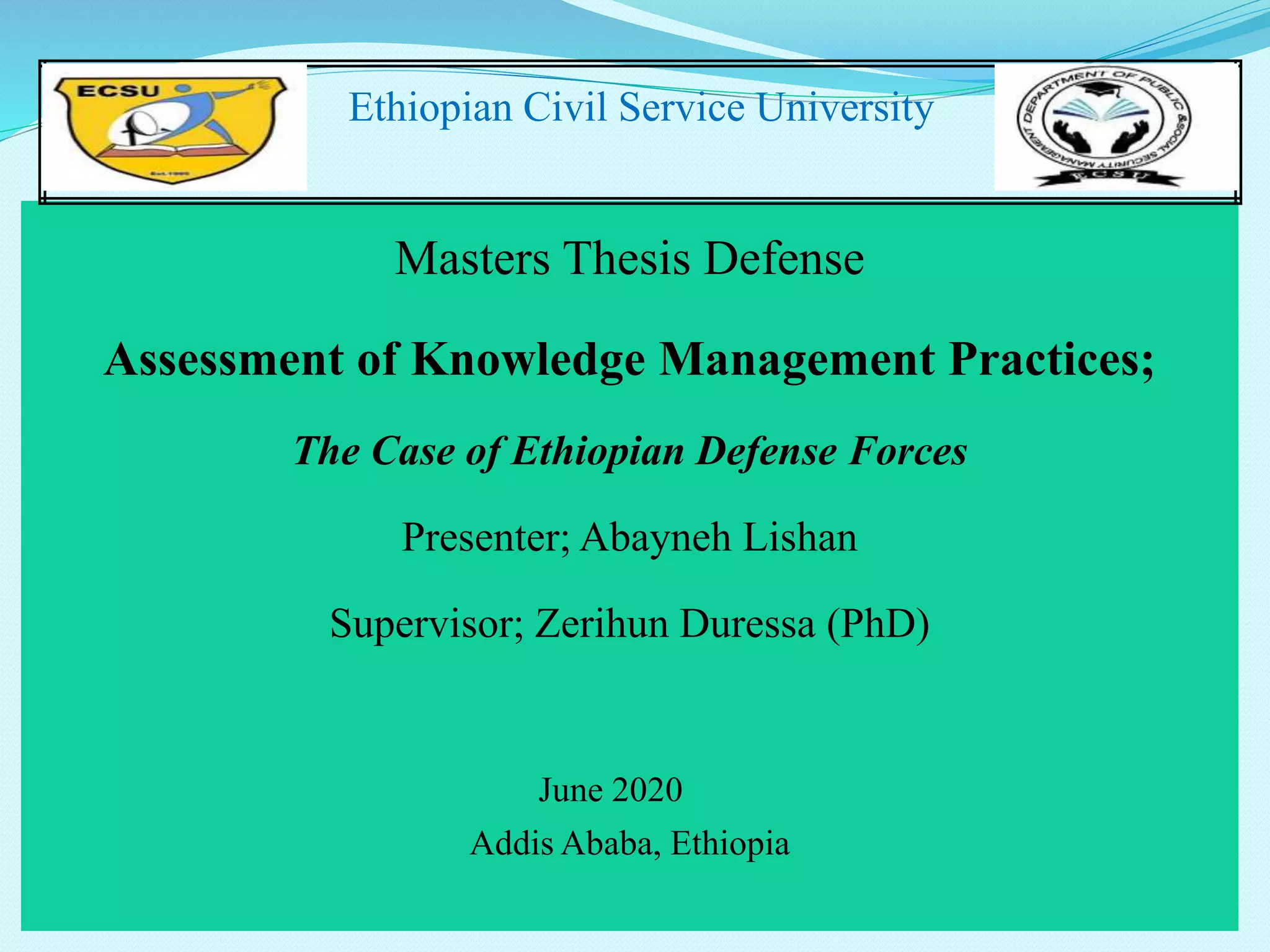 Thesis Defense presentation | PPTX