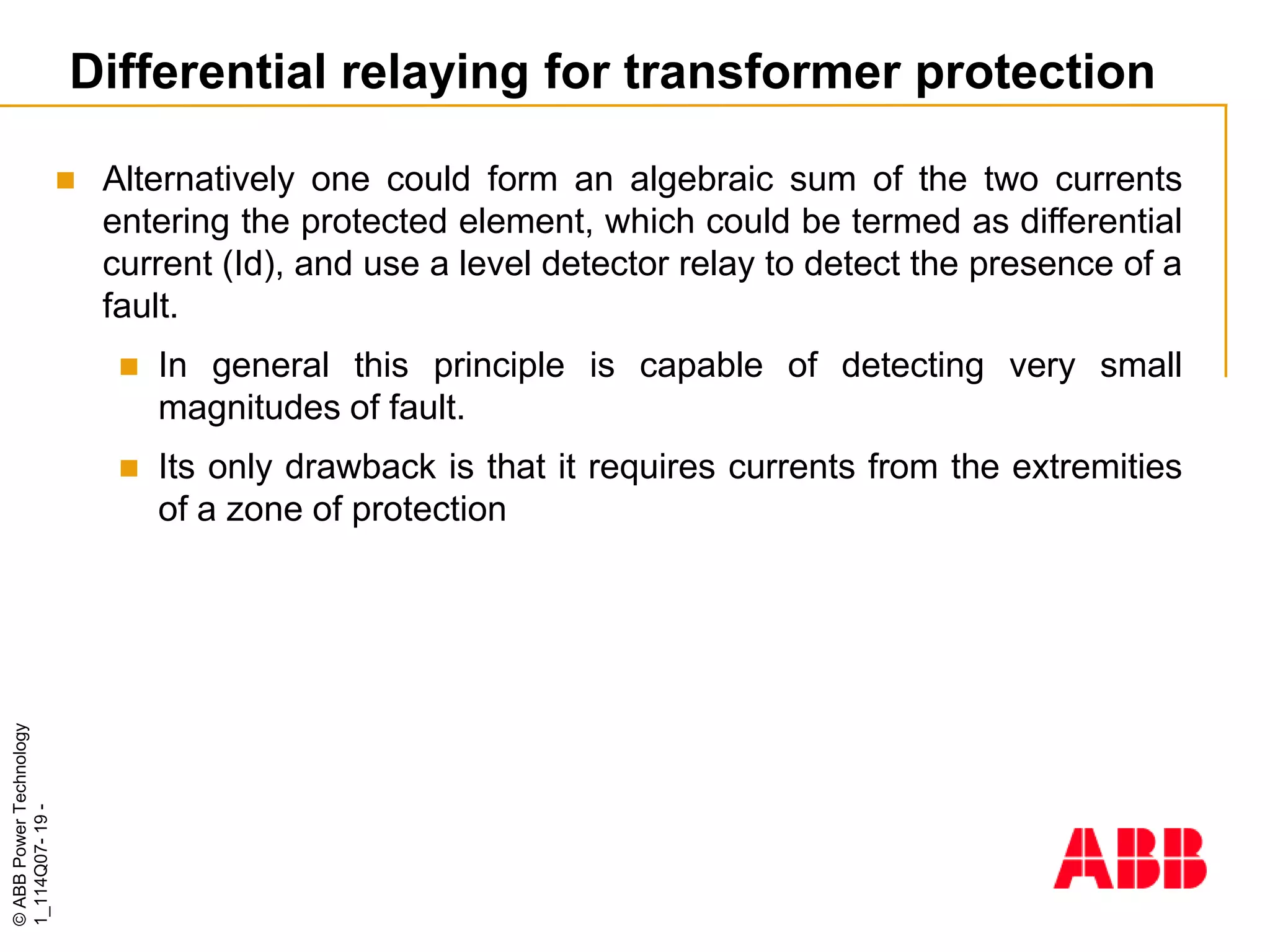 ABB - TRANSFORMERS-PROTECTION-COURSE (2001) | PPTX