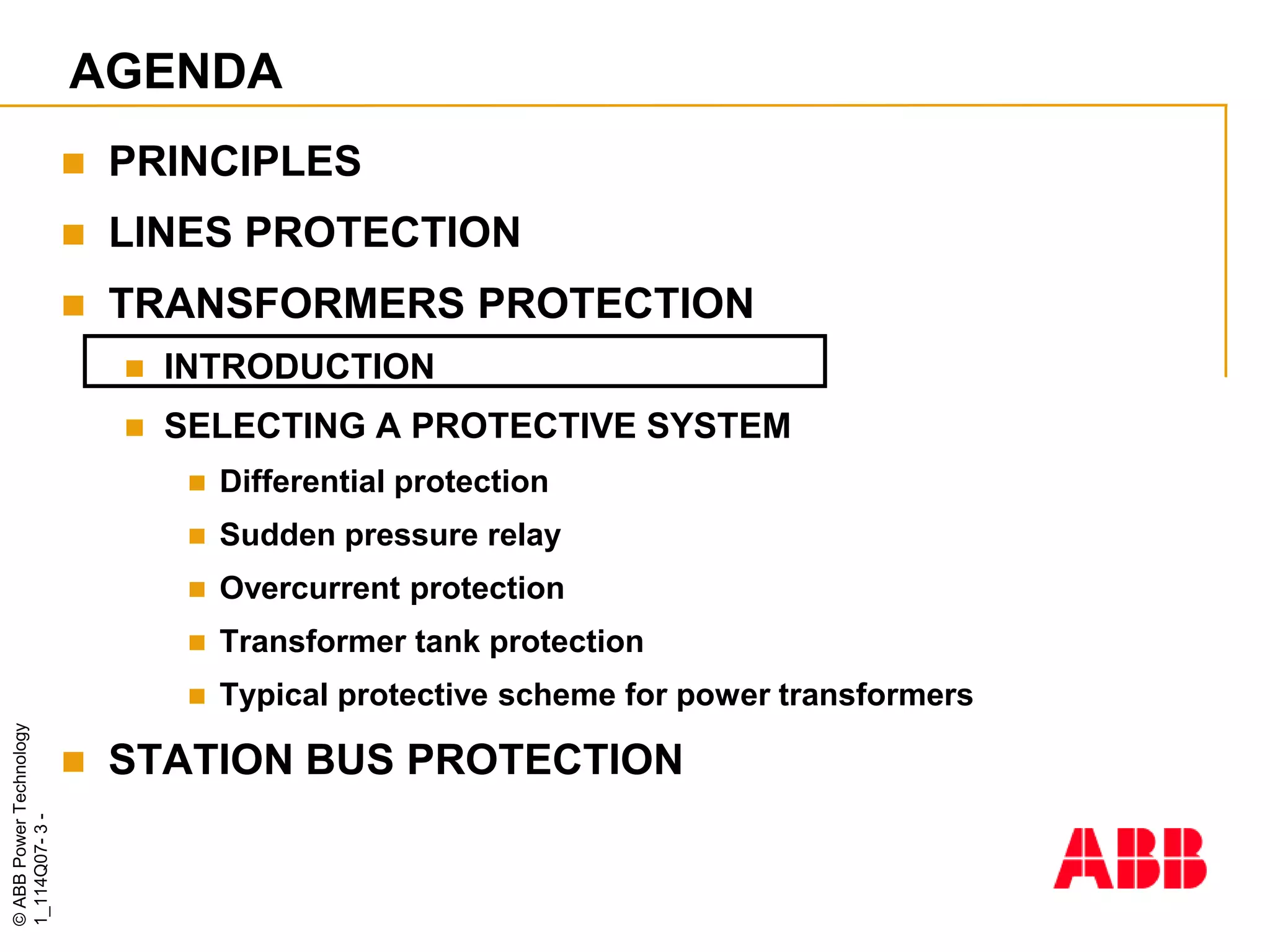 ABB - TRANSFORMERS-PROTECTION-COURSE (2001) | PPTX