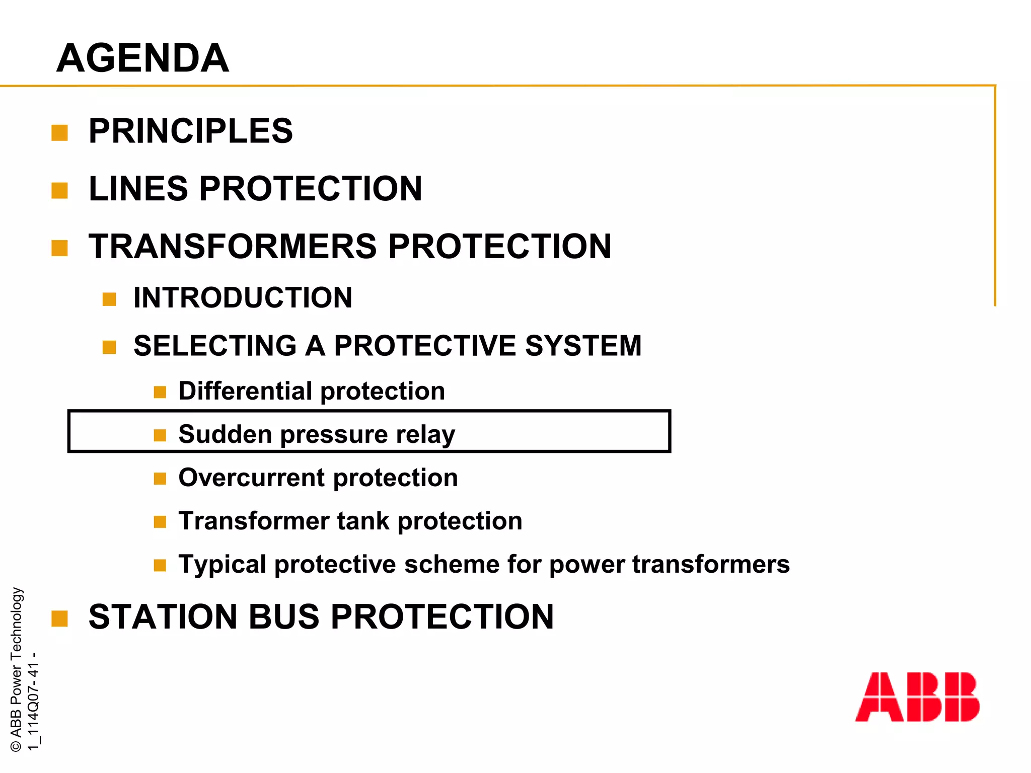 ABB - TRANSFORMERS-PROTECTION-COURSE (2001) | PPTX