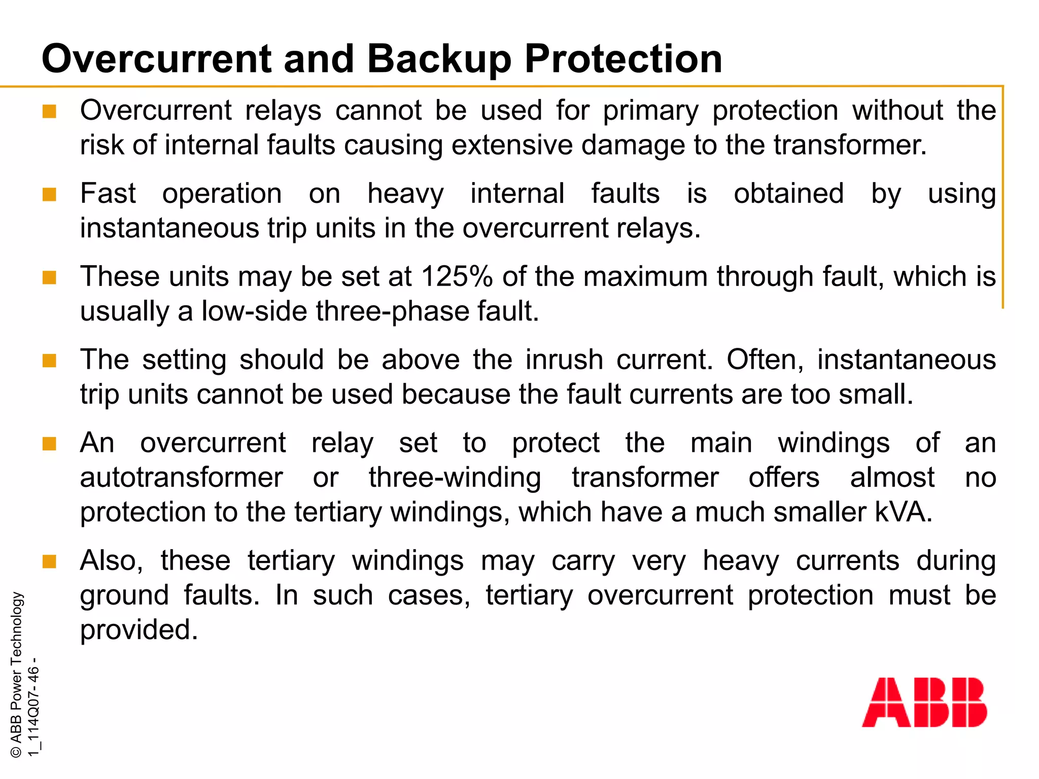 ABB - TRANSFORMERS-PROTECTION-COURSE (2001) | PPTX