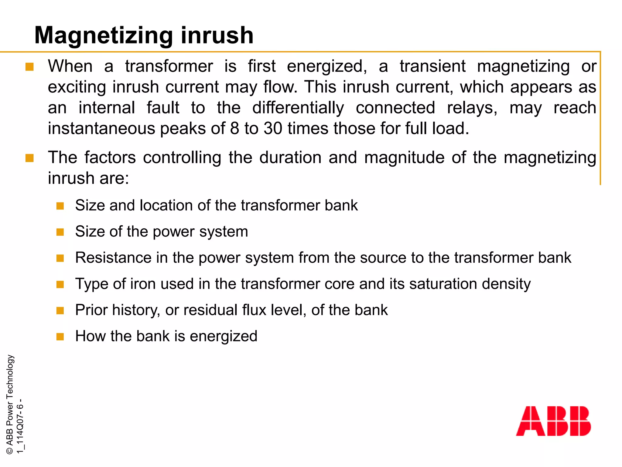 ABB - TRANSFORMERS-PROTECTION-COURSE (2001) | PPTX
