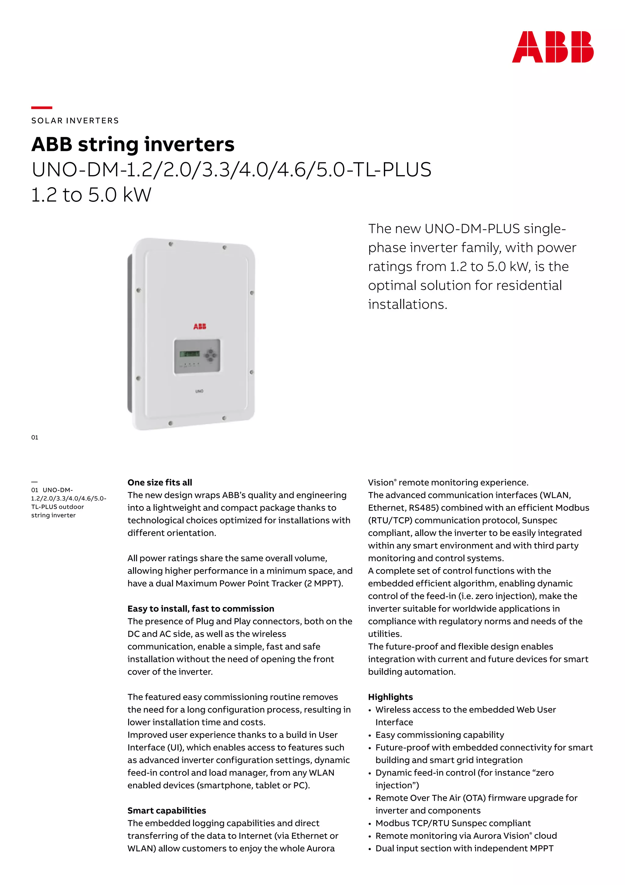 ABB uno TL Plus | PDF