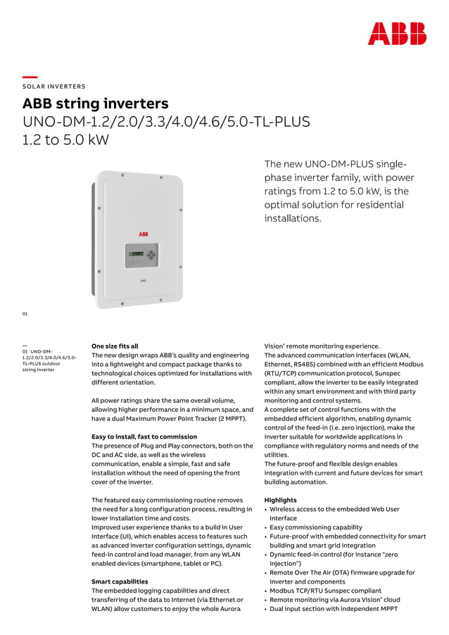 ABB uno TL Plus | PDF | Home Appliances | Home & Garden