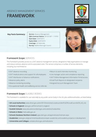 Absence Management Framework - 2015S 067 - FirstCare Ltd | PDF