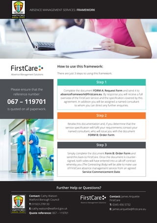 Absence Management Framework - 2015S 067 - FirstCare Ltd | PDF