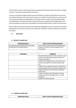 REPORT ON CYCLONE PAM DAMAGE AT MERE | PDF