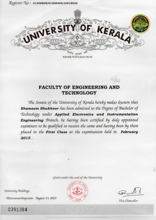 Degree Certificate | PDF