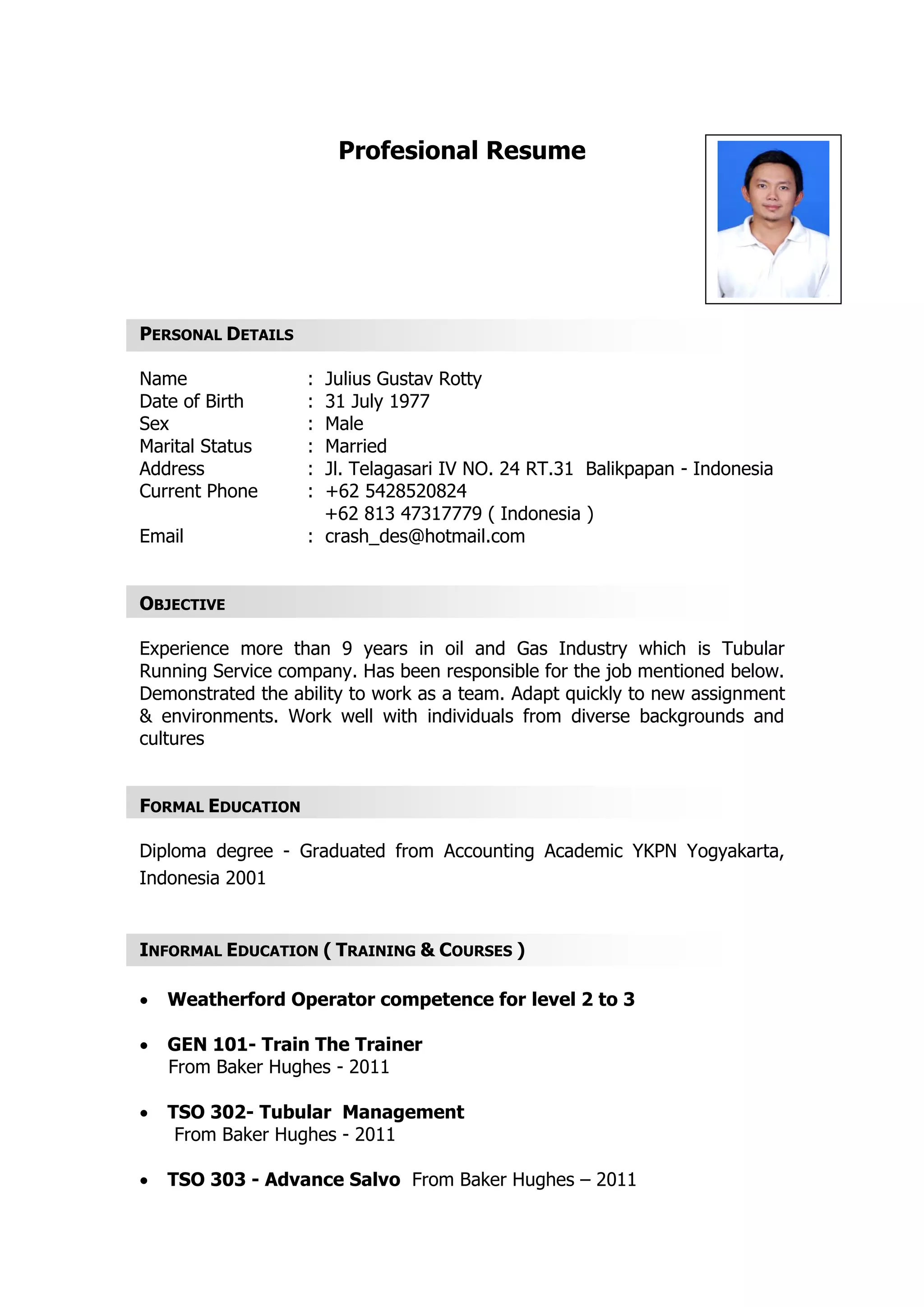 CV Julius Rotty | PDF