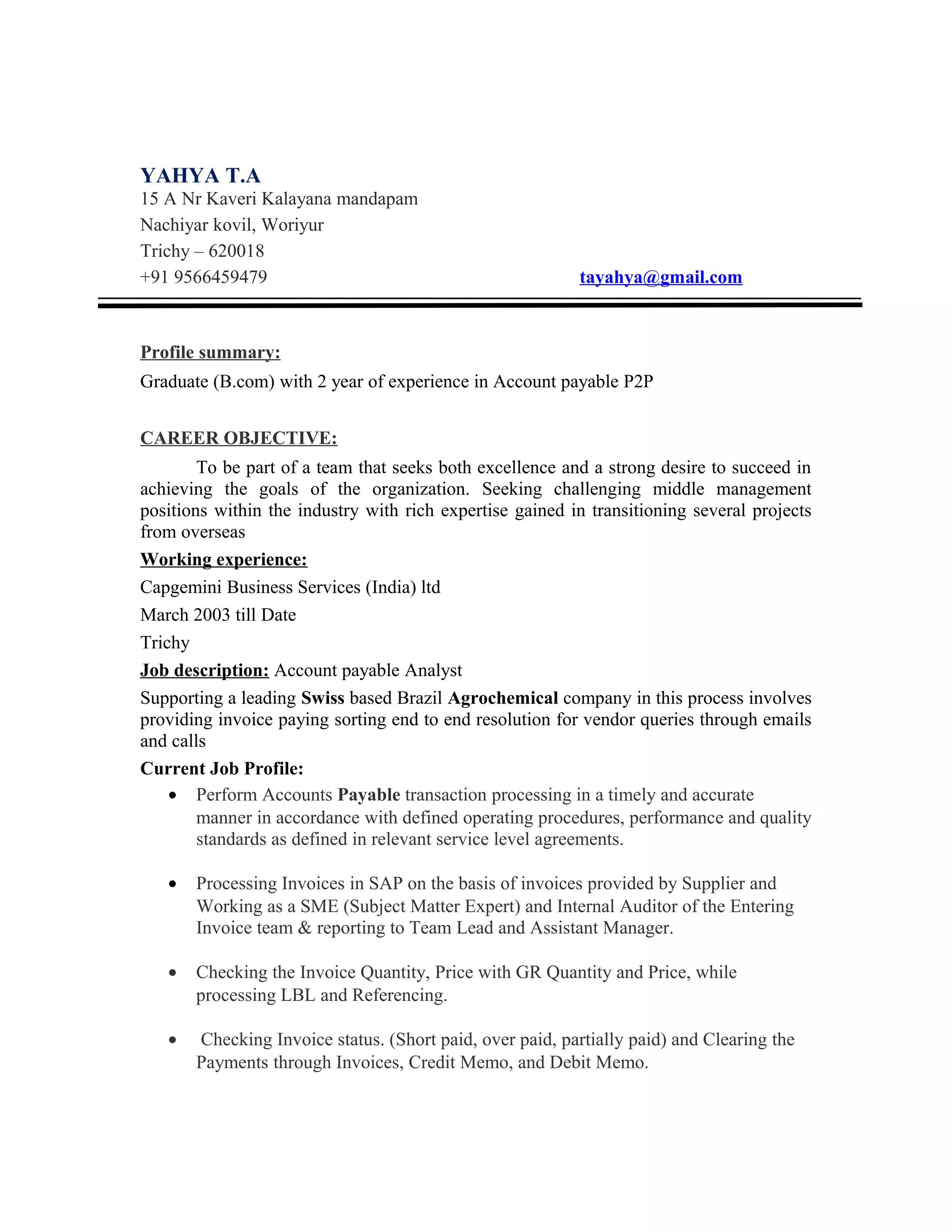 Yahya Cv | PDF