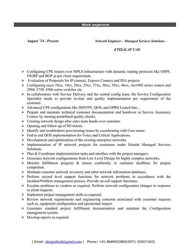 Resume shridhar rathod v1 | PDF