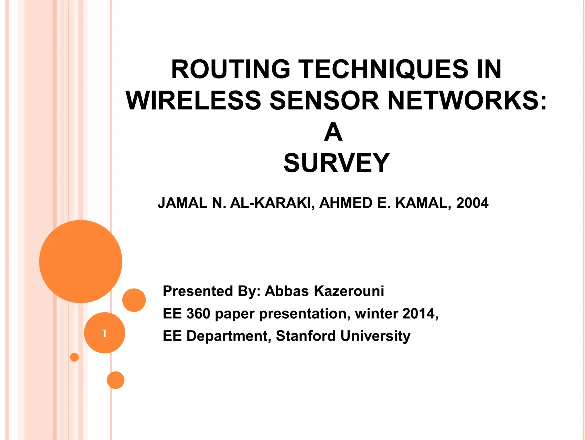 Routing Techniques In Wireless Sensor Networks Pptx