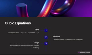 Equation and it's types and qauartic equation solving threeethods | PPT